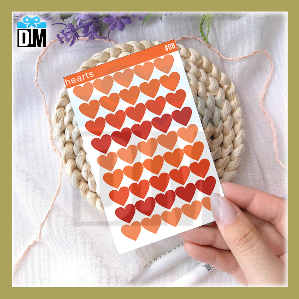 Jual Sticker Hati Love Heart Sticker Warna Warni Pastel Aesthethic ...