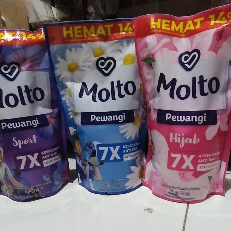 Jual Molto Pewangi soft&fresh / Sports Fresh / Active Fresh Netto 780ml | Shopee Indonesia