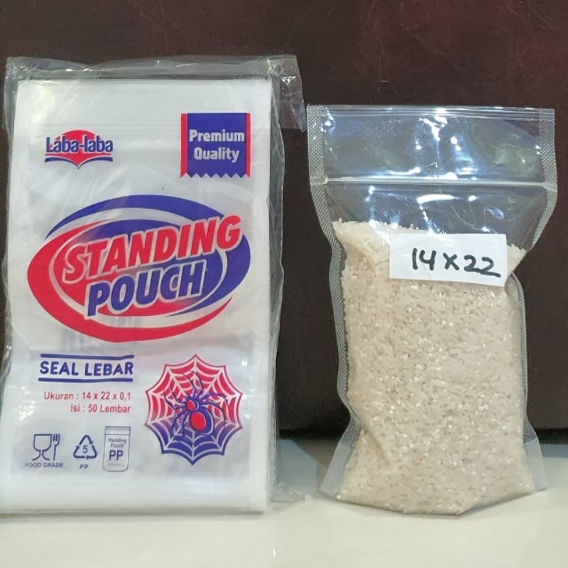 Jual PLASTIK STANDING POUCH/PLASTIK BERDIRI UKURAN 14X22 | Shopee Indonesia