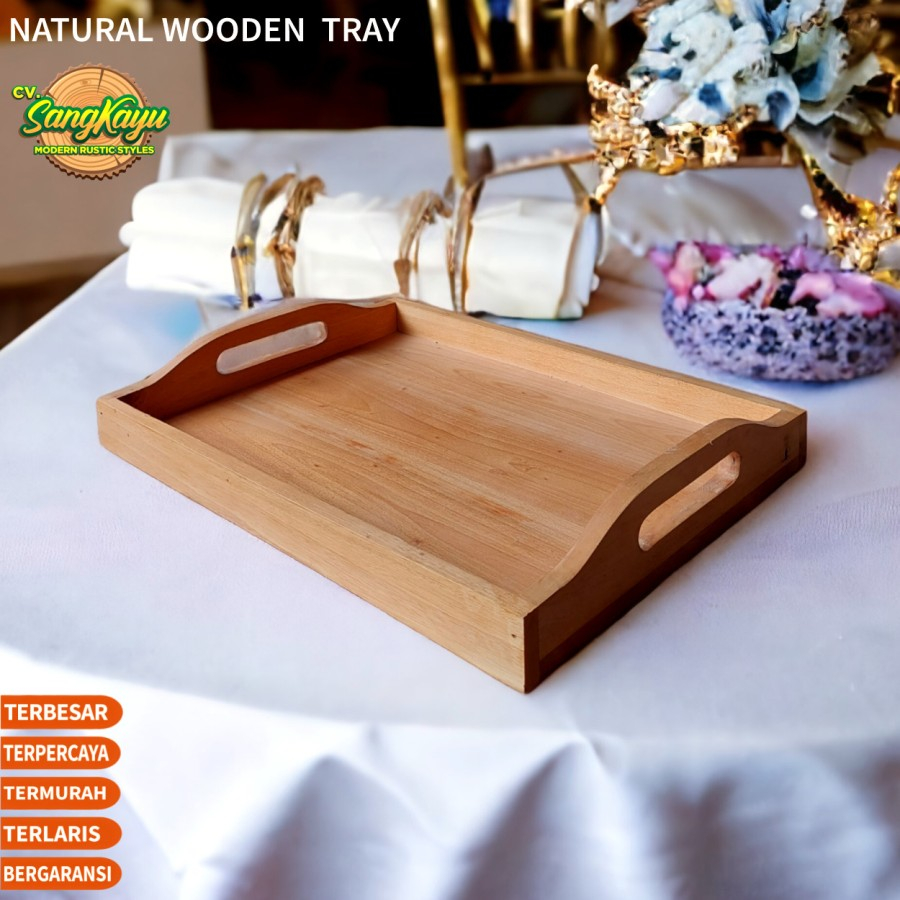 Jual SangKayu Nampan Kayu Natural Wooden Tray Nampan Kayu Jati Mahoni ...