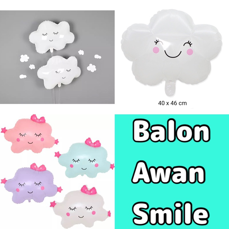 Jual Balon Awan Smile Putih Pastel Cloud | Shopee Indonesia