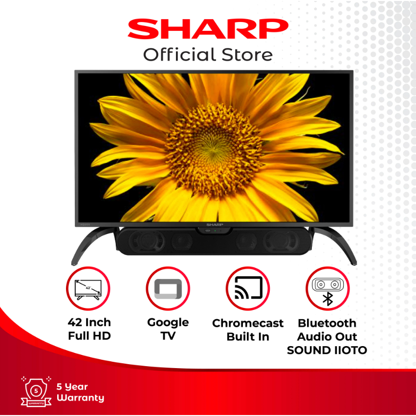 Jual SHARP 2T-C42EG1i-SB Full-HD Google TV LED with Soundbar [42 inch] | Shopee Indonesia