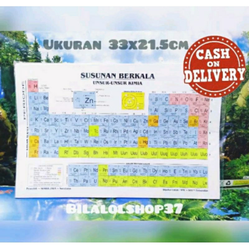 Jual Isi 50 pcs Susunan berkala tabel periodik ukuran besar 33 x 21.5 ...