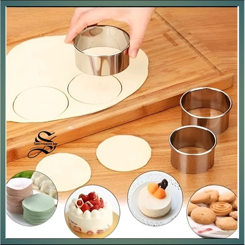 Jual Ring Cutter Bulat Stainless /Cetakan Kue Roti Bulat Cromboloni ...
