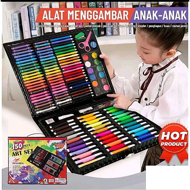 Jual Crayon Set Isi 208 pcs/Pensil Warna Set Isi 208 pcs/Art Set ...