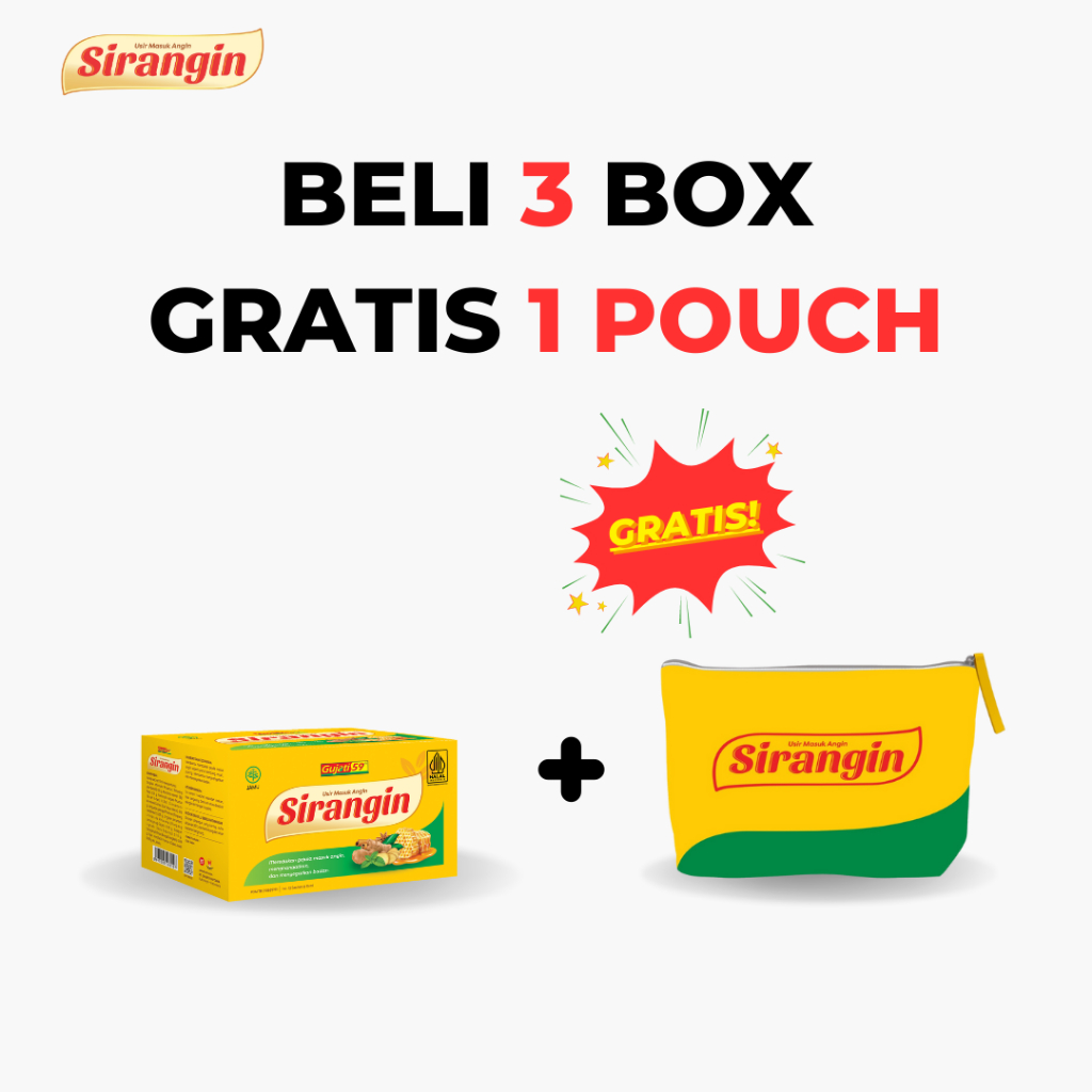 Jual PAKET BUNDLING 3 BOX SIRANGIN HERBAL MASUK ANGIN FREE POUCH ...
