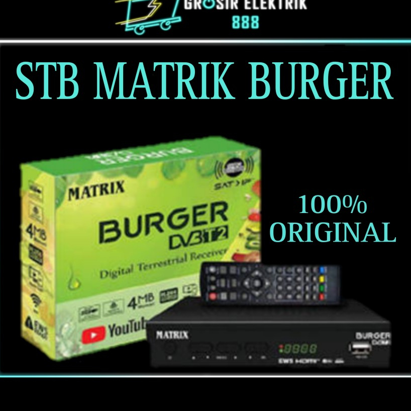 Jual Set top box DVBT2 Receiver Tv matrix burger hijau/stb matrix burger hijau | Shopee Indonesia