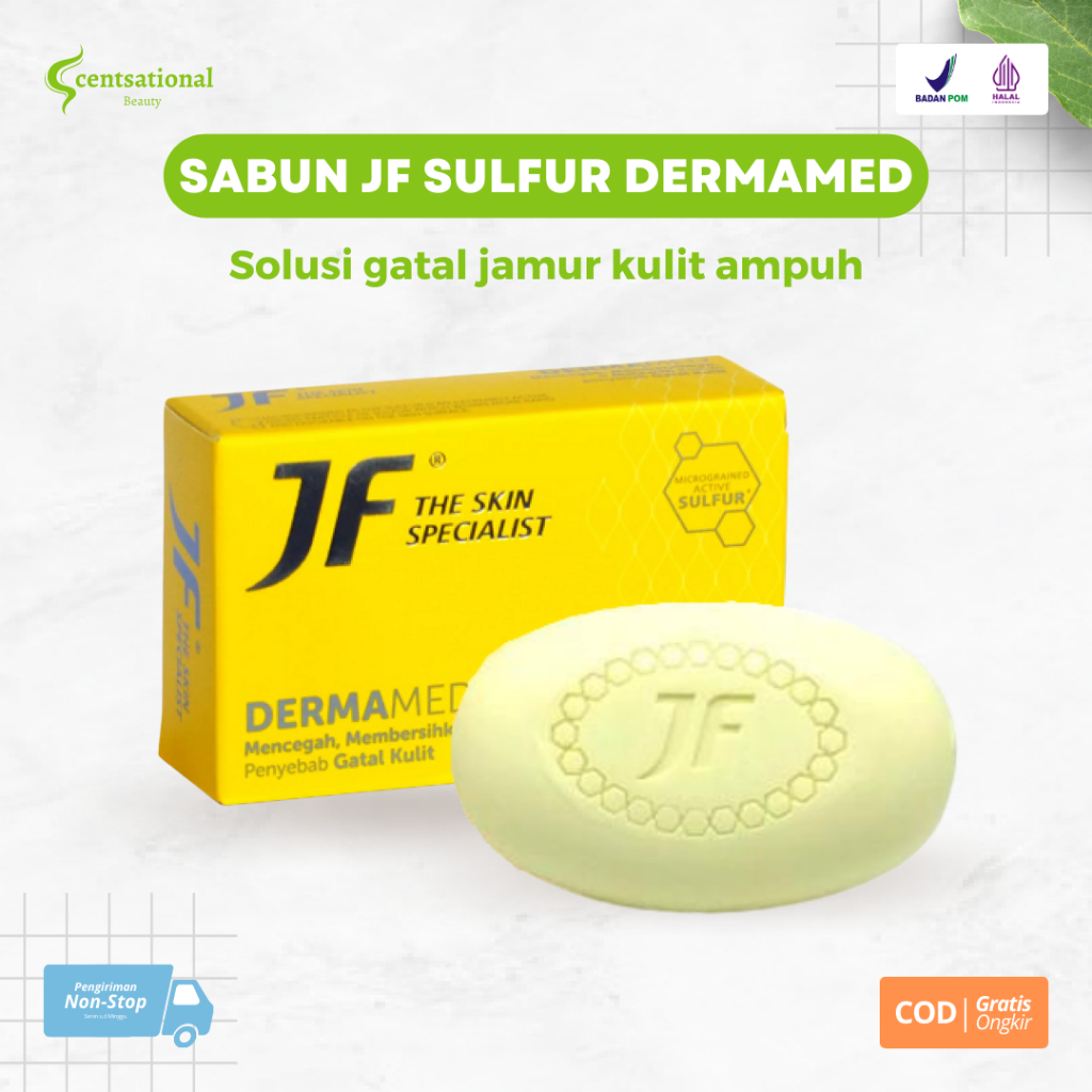 Jual Sabun JF Sulfur dermamed 90gr untuk kulit gatal | Shopee Indonesia