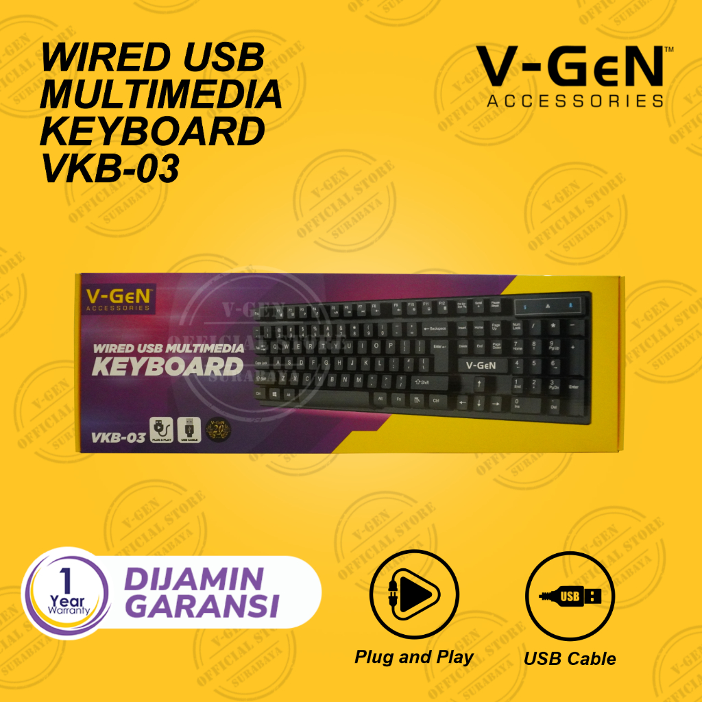 Jual Wired USB Keyboard V-GeN VKB-03 PNP Keyboard Kabel | Shopee Indonesia