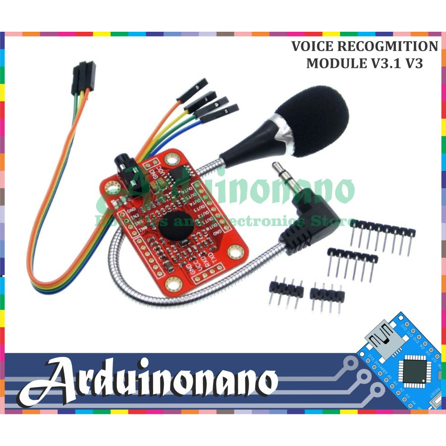 Jual voice recognition module v3.1 v3 alat pengenal suara 80 voice command | Shopee Indonesia