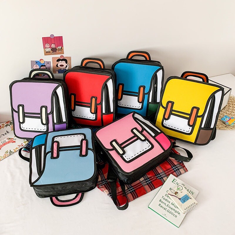 Jual Tas Ransel Sekolah Anak Kartun 3D Motif Komik Warna TK SD Paud Tas ...