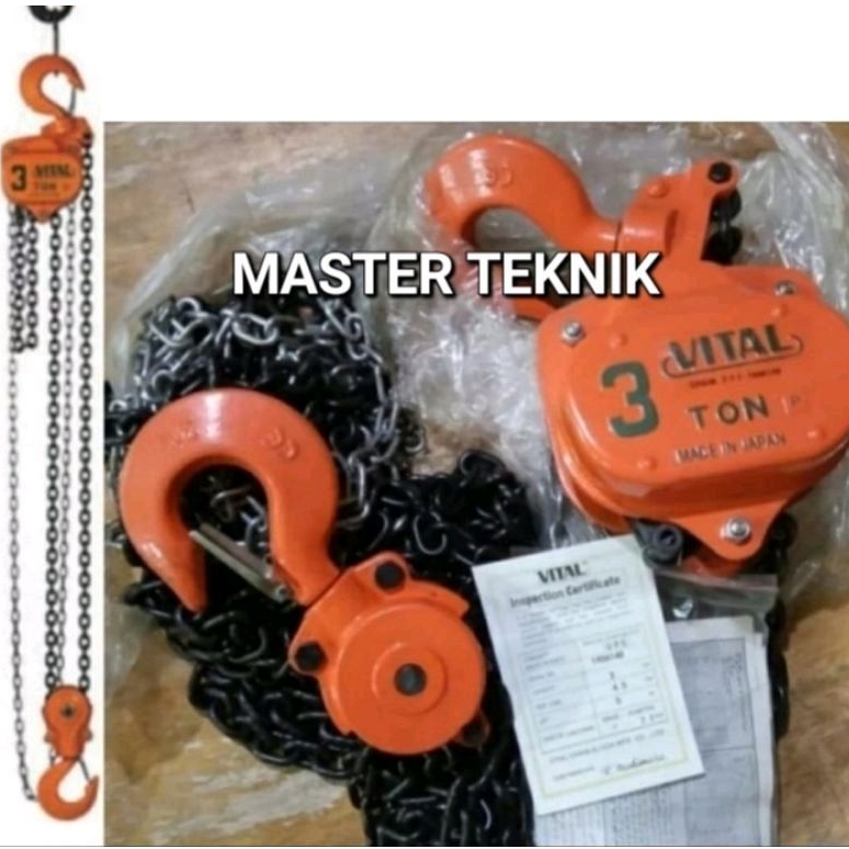 Jual Takel Chain Block VITAL Vp5 Capacity 3 Ton x 3 Meter Made In Japan ...