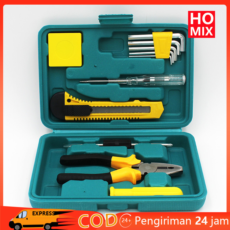 Jual HOMIX Set Alat Kit 12 Pcs Tools Set Tool Kit Set Mobil Car ...