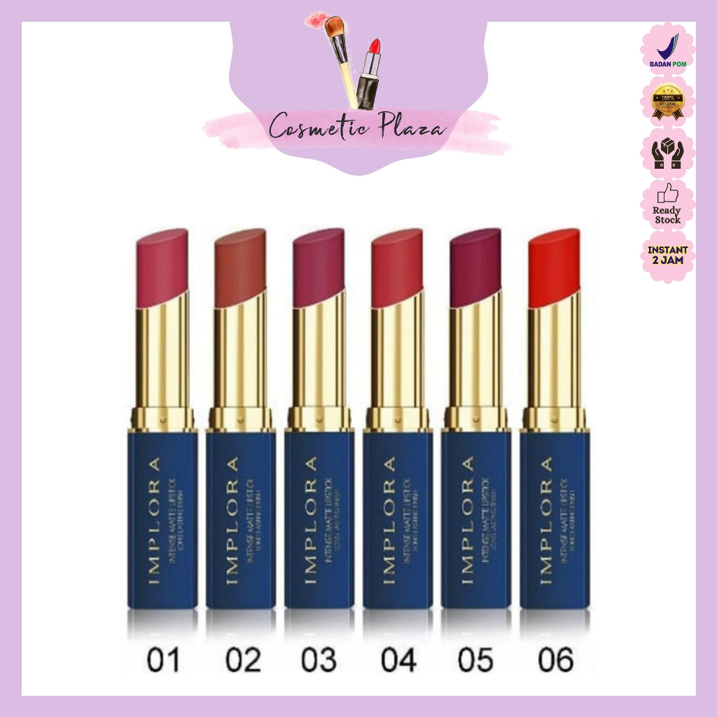 Jual IMPLORA Intense Matte Lipstick Long Lasting Finish BPOM | Shopee ...