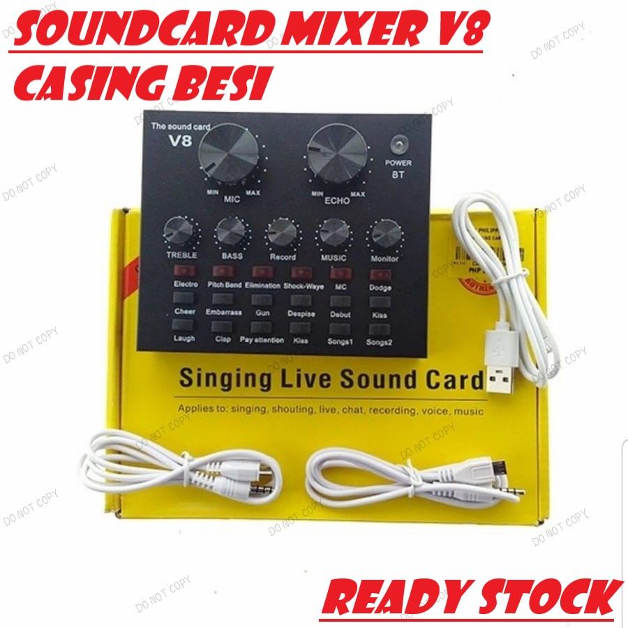 Jual Sound Card V8 Mixer External Soundcard V8 USB Audio Live Broadcast ...