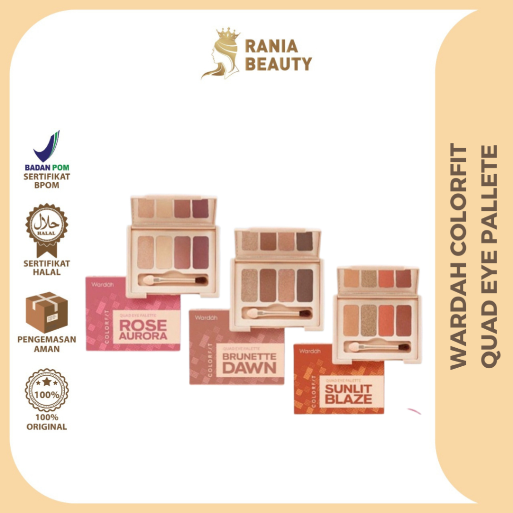 Jual Wardah Colorfit Quad Eye Pallete | Eyeshadow | Rania Beauty ...