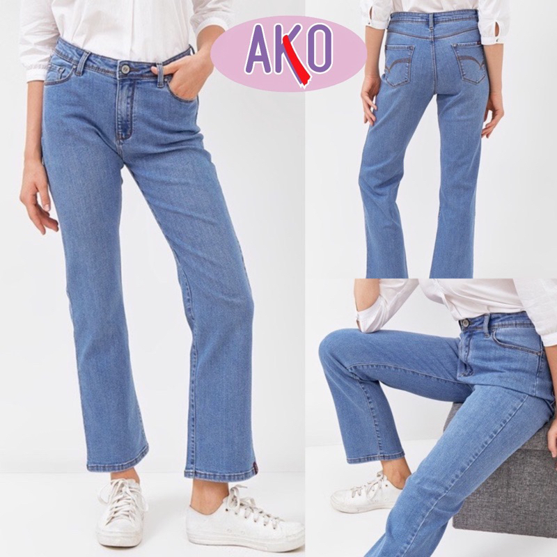 Jual celana jeans wanita brand AKO - Reguler 16-2651 | Shopee Indonesia