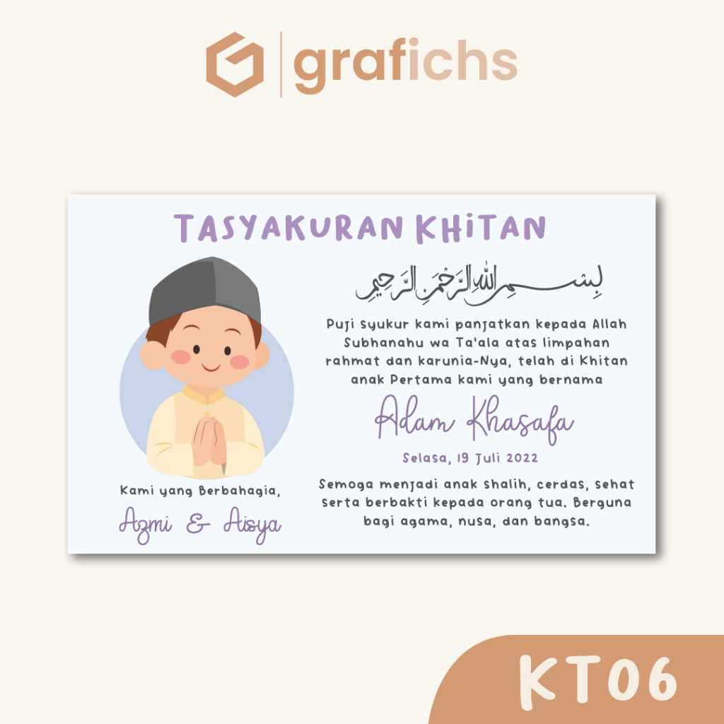 Jual Stiker Kartu Label Tasyakuran Sunatan Khitan Free Desain dan ...