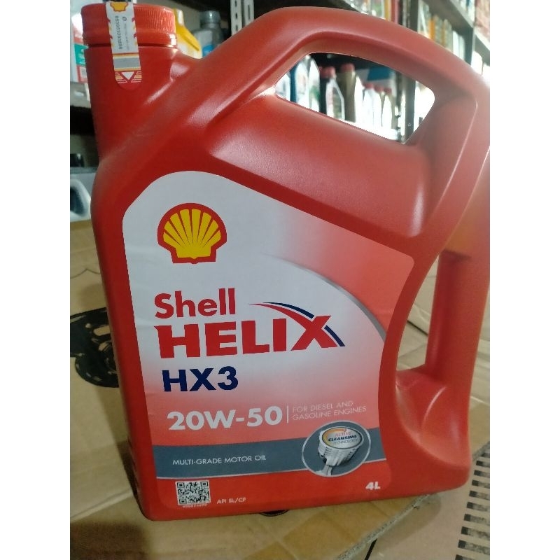 Jual Shell Helix HX3 20W-50 - Pelumas Oli Mesin Mobil Bensin 4 Liter ...