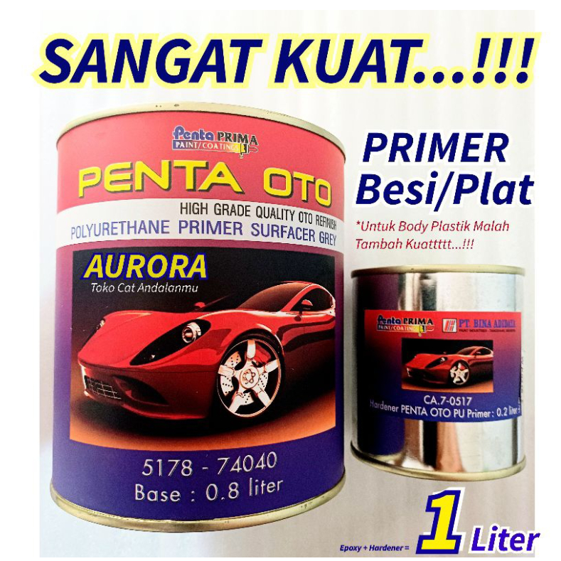 Jual Epoxy PRIMER Penta OTO PU Primer Surfacer 1Liter Dasaran Super ...