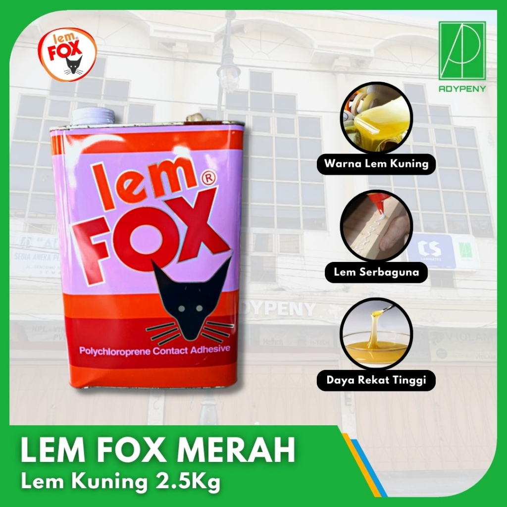 Jual Lem Kuning Fox Merah Galon 2,5Kg Lem Kayu HPL Serbaguna | Shopee ...