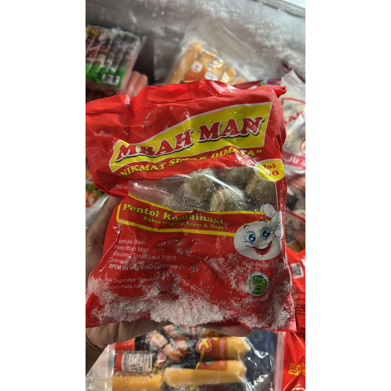 Jual bakso mix sapi dan ayam merek Mbah man isi 50 biji | Shopee Indonesia