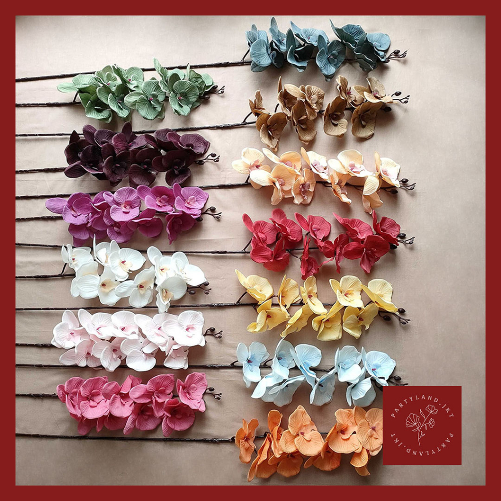 Jual Artificial Anggrek Kain Orchids Jumbo Premium Bunga Palsu Bunga ...