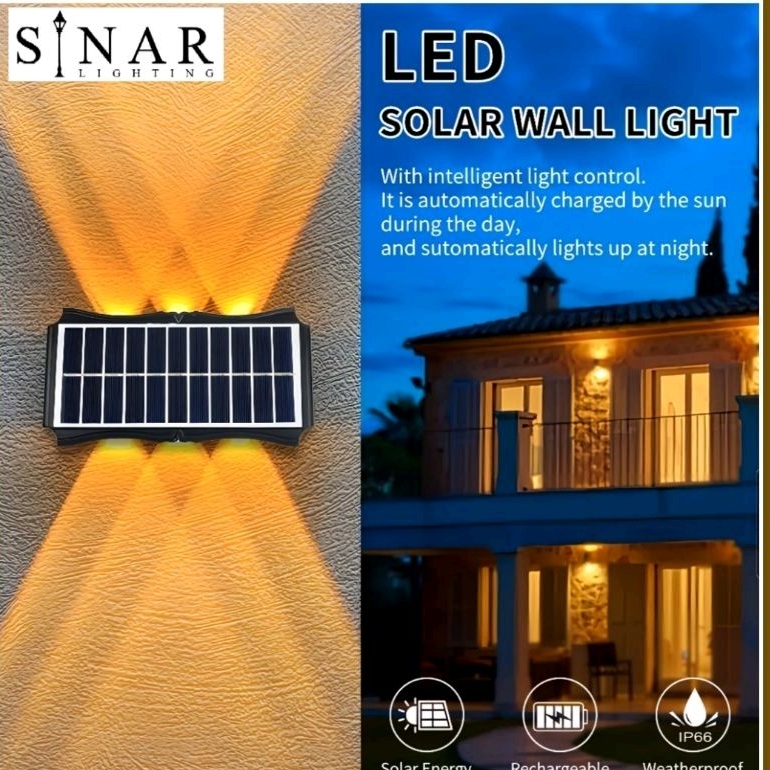 Jual Lampu dinding Outdoor Solar LED 2 warna cahaya 5530 (Tenaga Surya ...