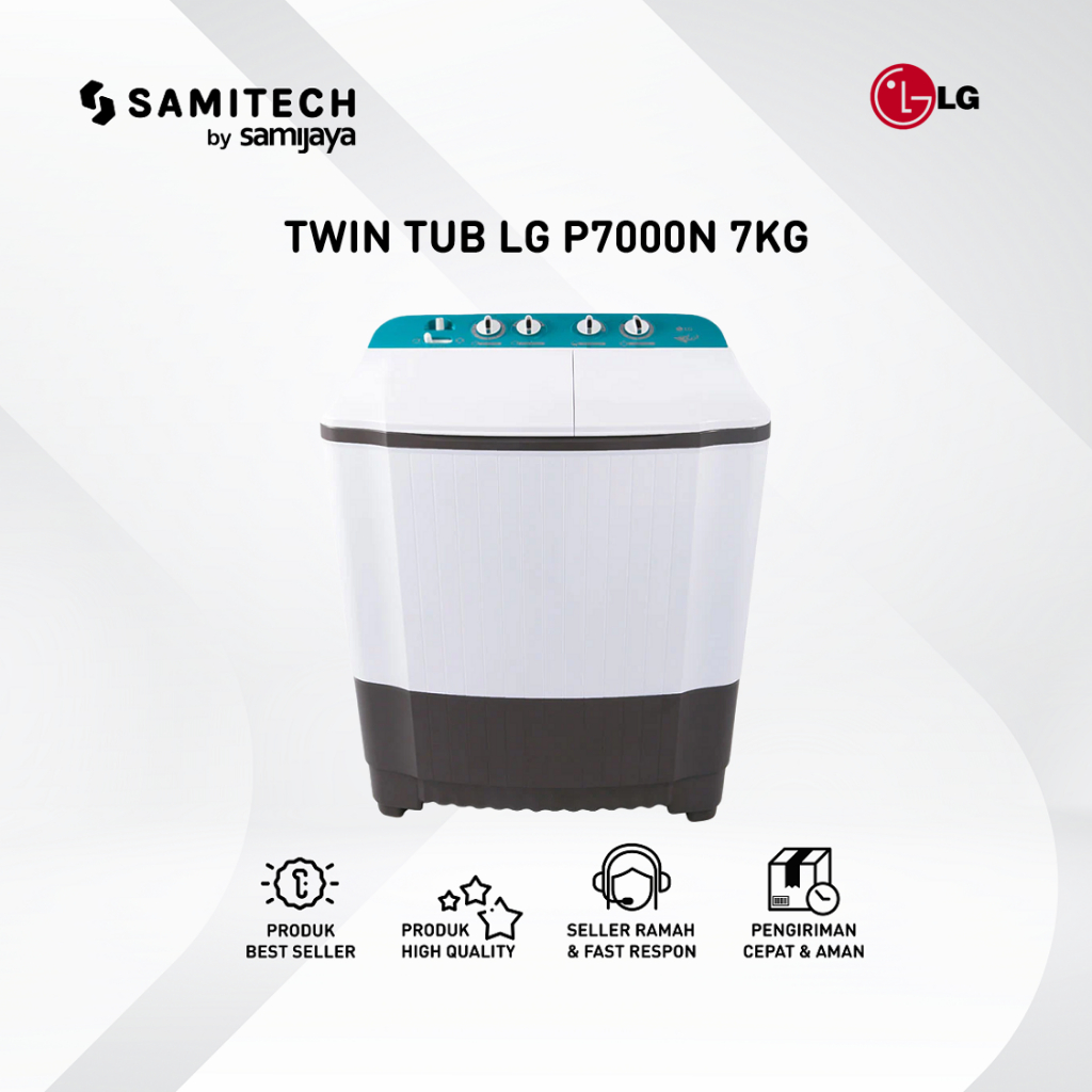 Jual MESIN CUCI DUA TABUNG - TWIN TUB LG P7000N / P 7000N KAPASITAS 7KG ...