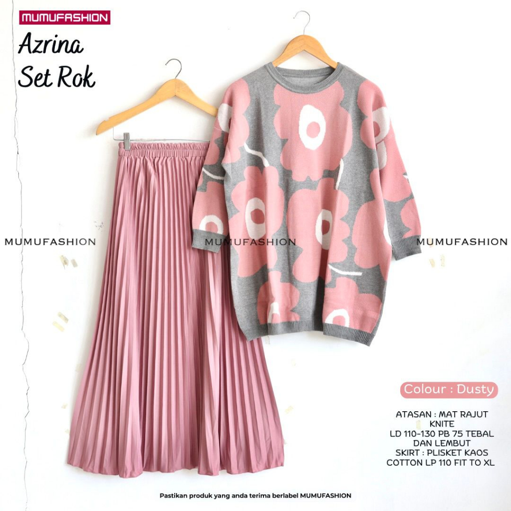 Jual BHL -- Setelan Rok Plisket Atasan Rajut Tebal Terbaru Jumbo ...