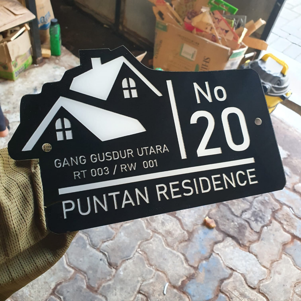 Jual Nomor Rumah Akrilik Motif Double Rumah Custom | Shopee Indonesia