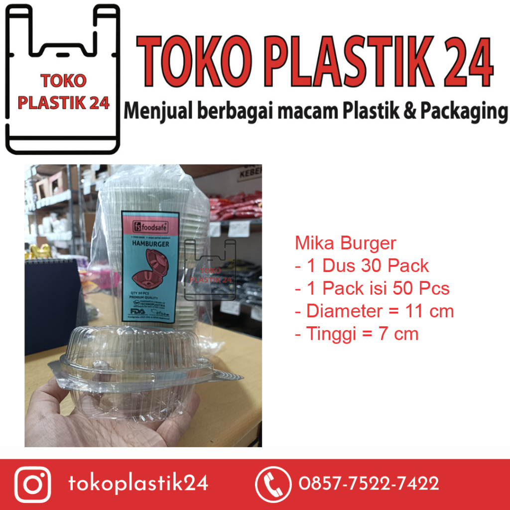 Jual MIKA BURGER / TRAY BURGER / MIKA DONAT / TRAY DONAT (PER PACK ...