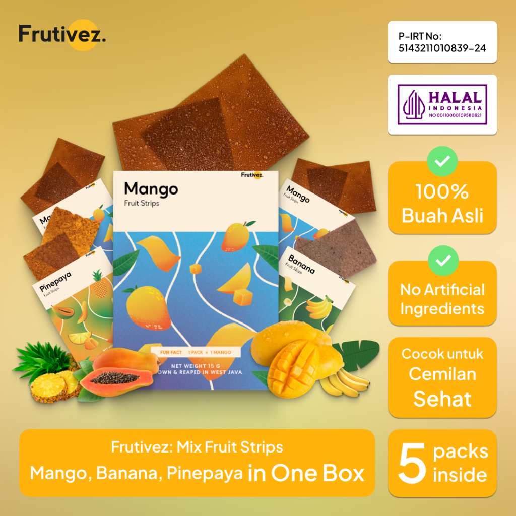 Jual [5 Pack] Frutivez FrutiMix Fruit Strips - Dehydrated Fruits ...
