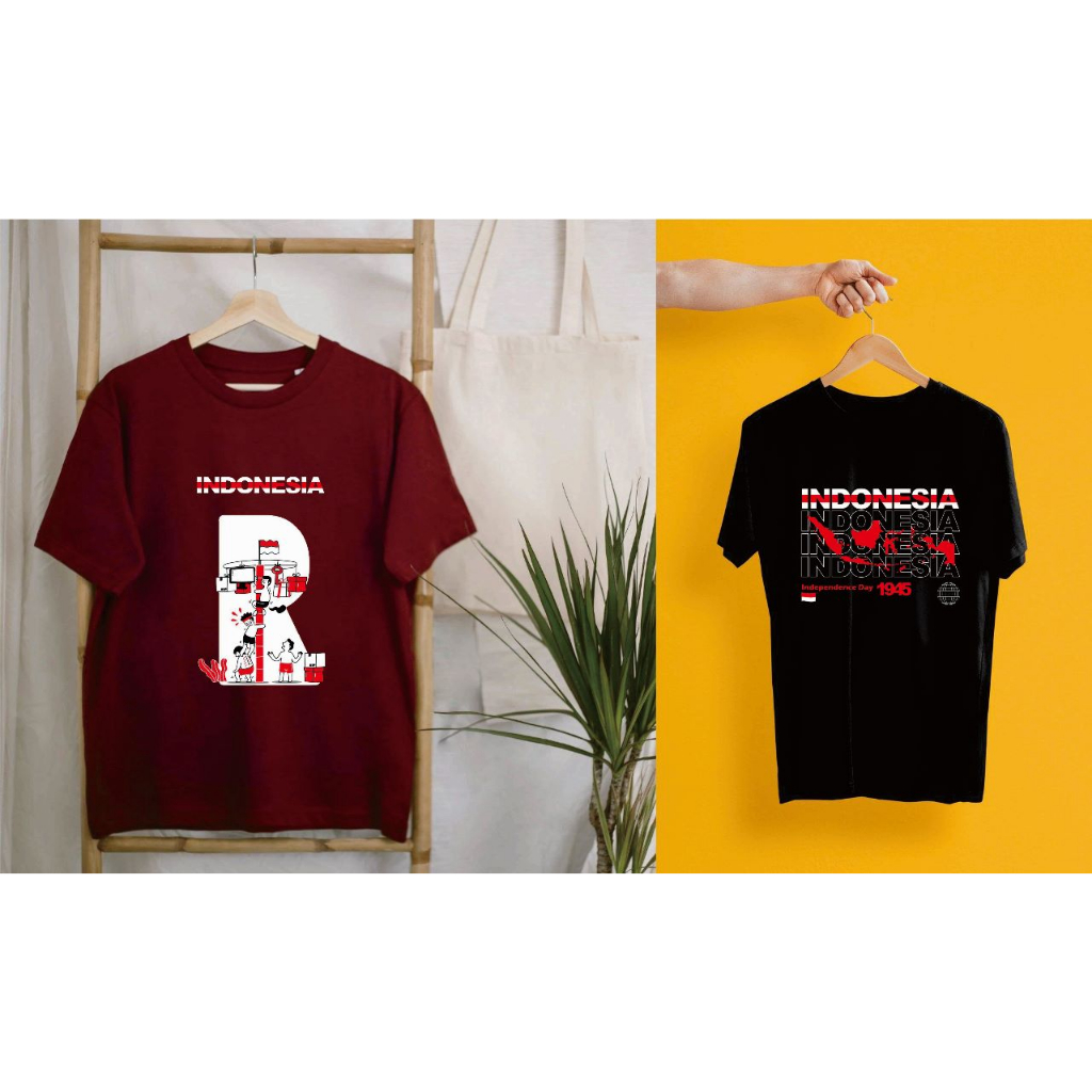 Jual Kaos Dewasa Pria Wanita 17 Agustus 2023 | Baju HUT RI Kaos Oblong Merah Maroon Hitam | Kaos ...