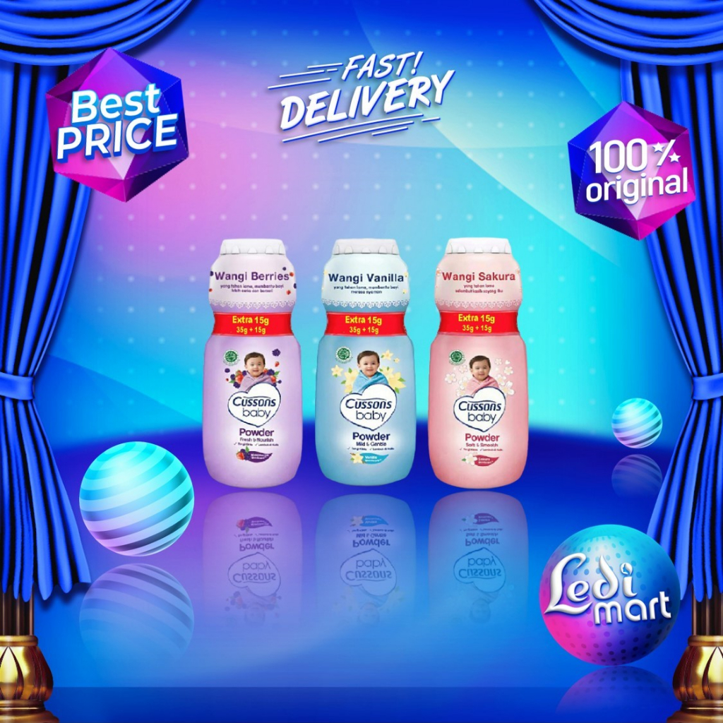 Jual Cussons Baby Powder 35gr + 15gr | Bedak Tabur 50gr | Cusson ...