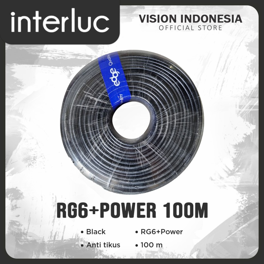 Jual KABEL CCTV INTERLUC EDGE RG6+POWER 100 METER | Shopee Indonesia