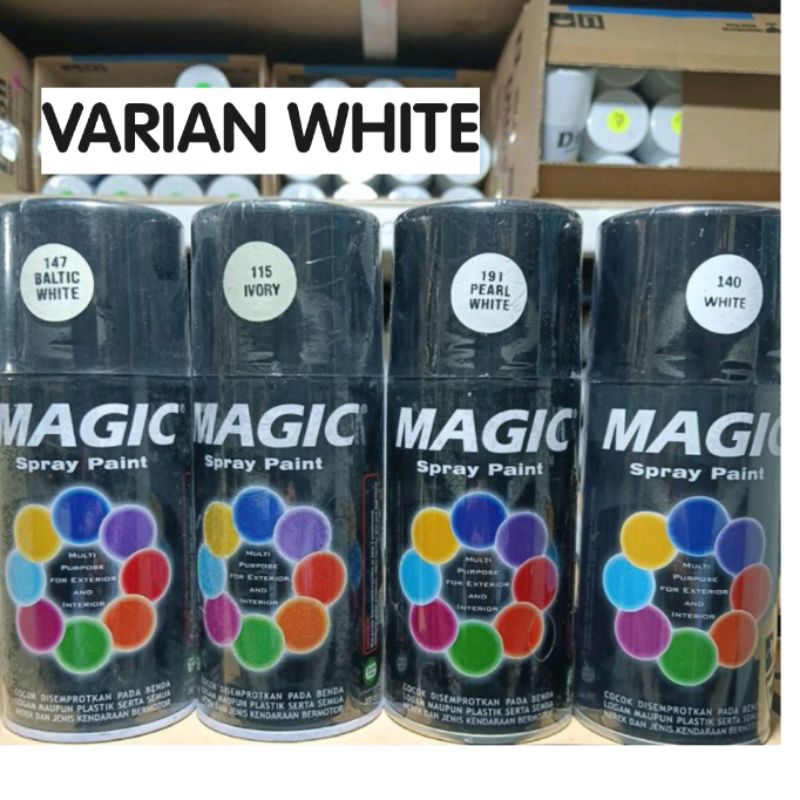 Jual pilok pilox cat spray magic 300cc magic spray paint 300cc varian white putih white pearl ...