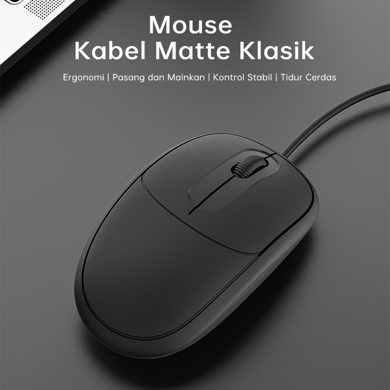 Jual BASIKE Mouse Wired Kabel USB Optical Mice Mini untuk Windows Mac ...