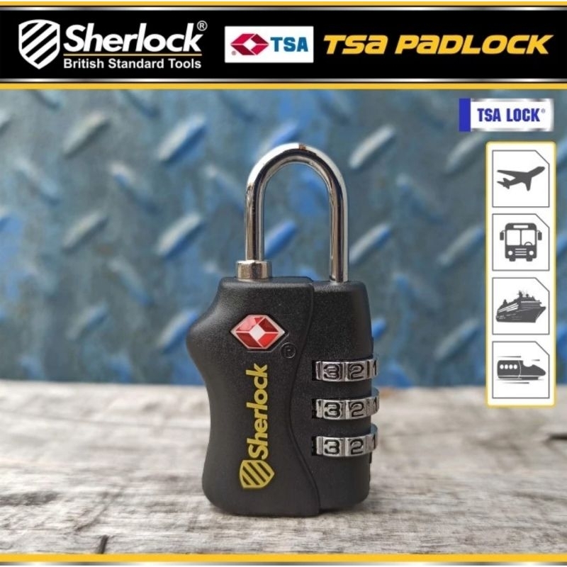 Jual Gembok TSA Travel Sherlock Combination 3 Codes ABS Body (ORI TSA ...