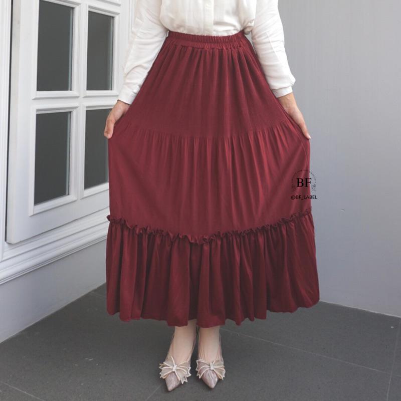 Jual Rok Susun 101 Clara / Rok Plisket Lidi Kerut / Rok Plisket Lidi ...
