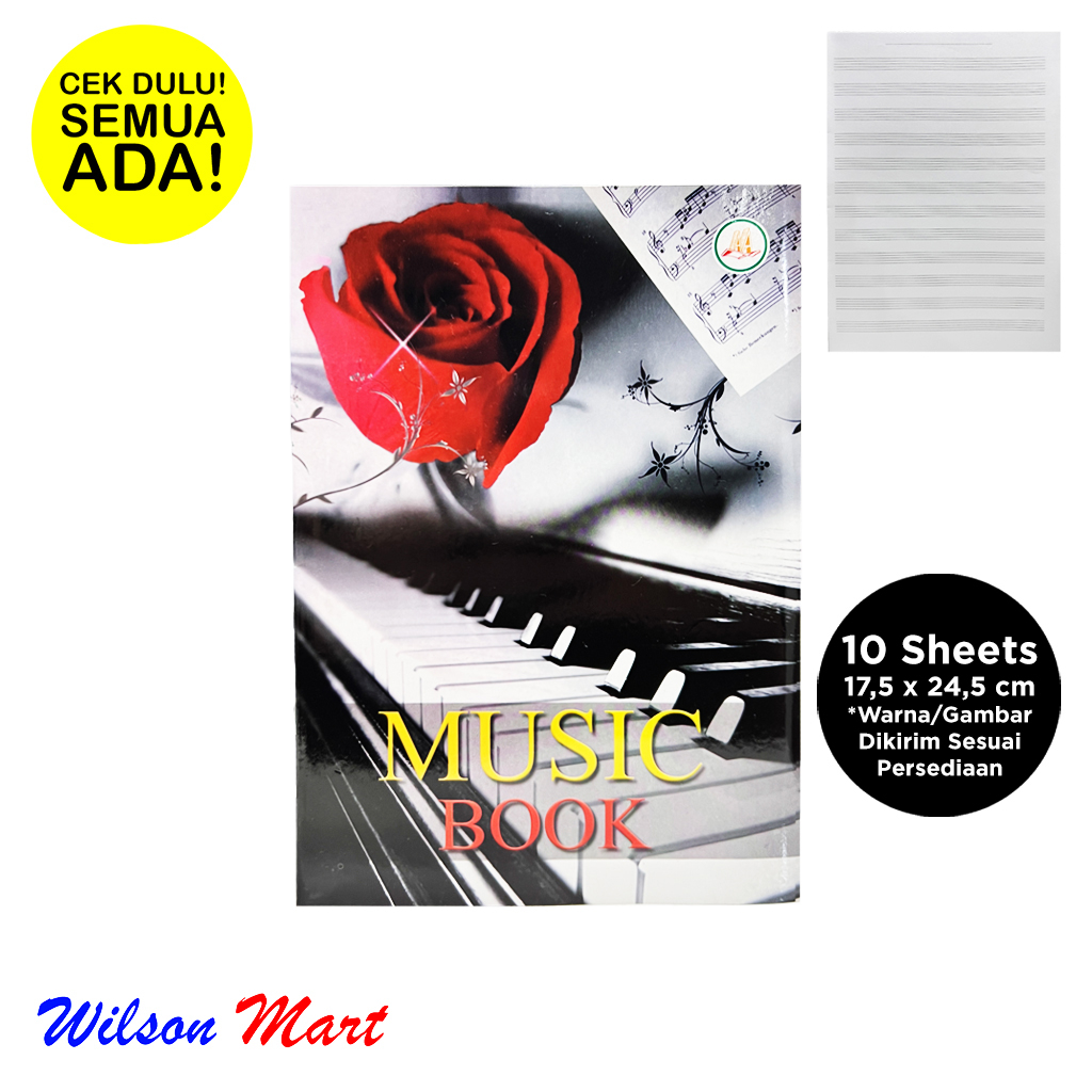 Jual BUKU TULIS MUSIK GARIS LIMA 5 NOT BALOK AA 10 SHEETS LEMBAR 17,5 X ...