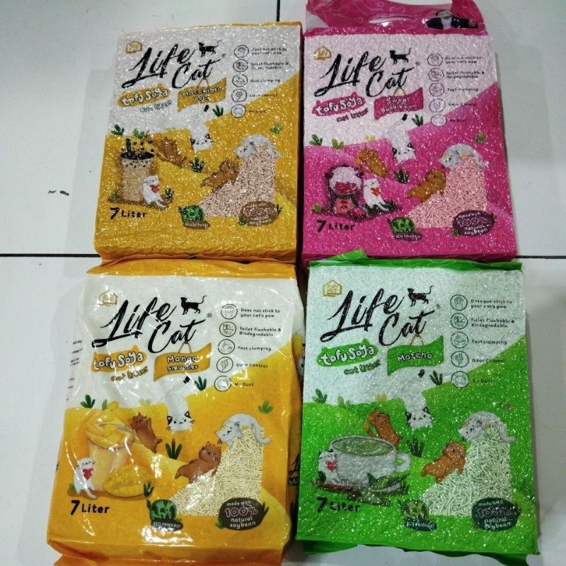 Jual Pasir Tofu life cat 7l all varian / Pasir kucing Tofu Life cat ...