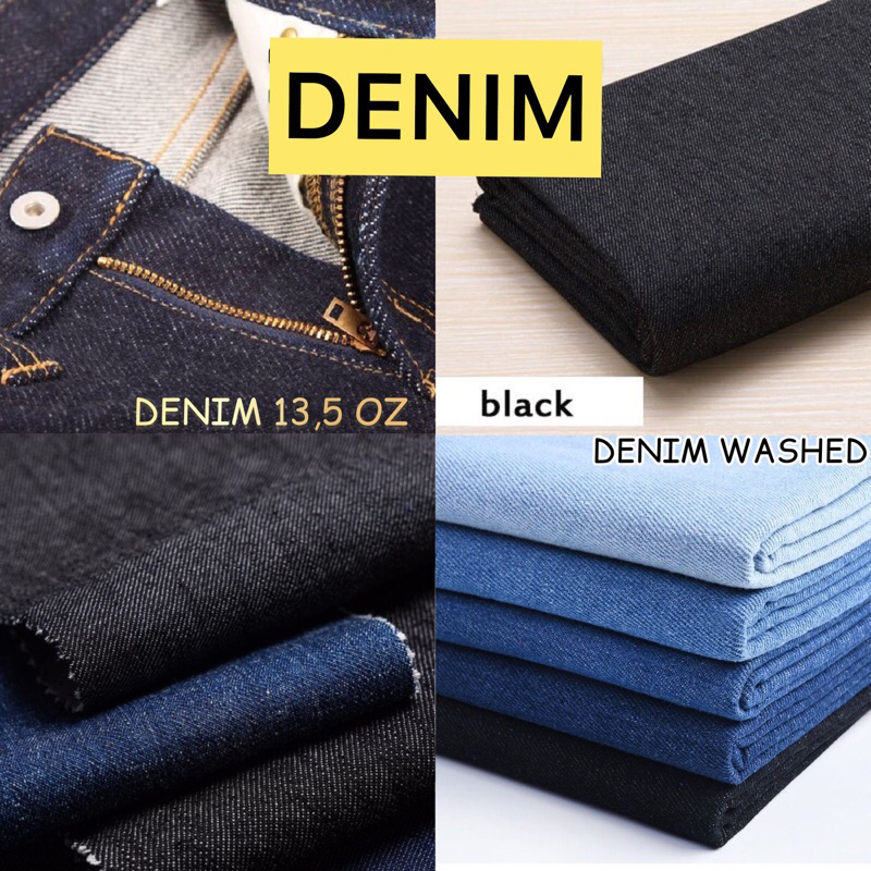 Jual BAHAN KAIN DENIM JEANS 13,5 0Z | Shopee Indonesia