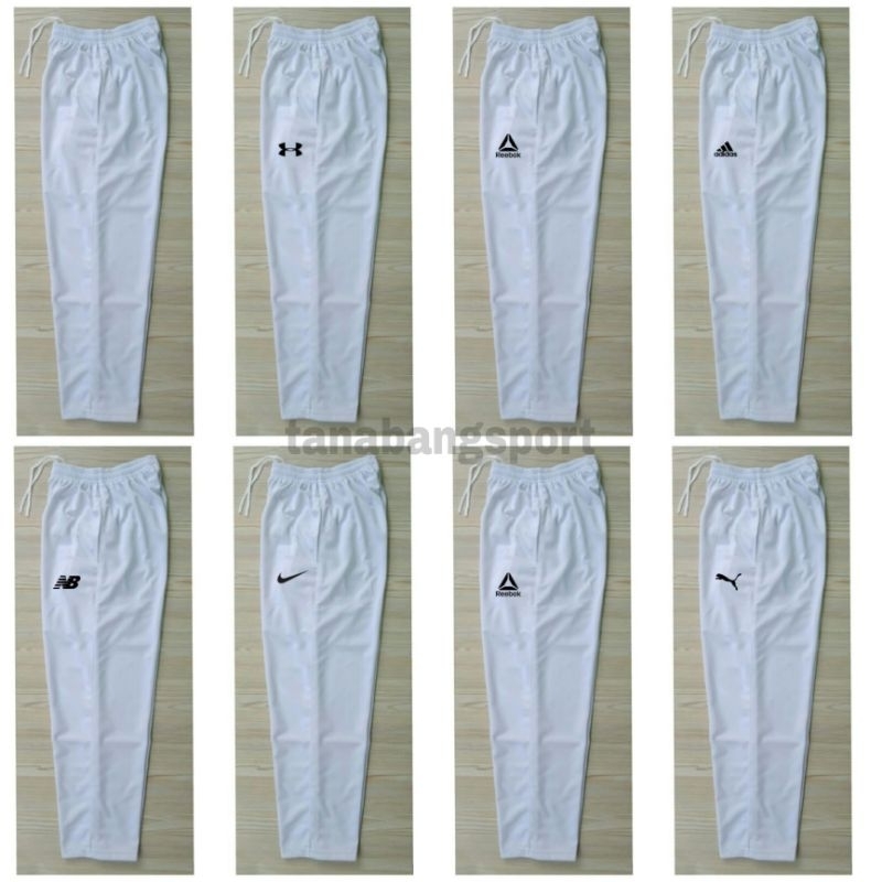 Jual celana training olahraga putih polos senam jogging lari dewasa ...