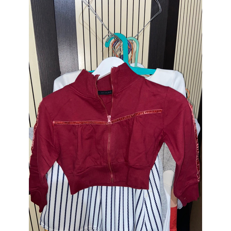 Jual PRELOVED red crop jacket (merk orange) | Shopee Indonesia