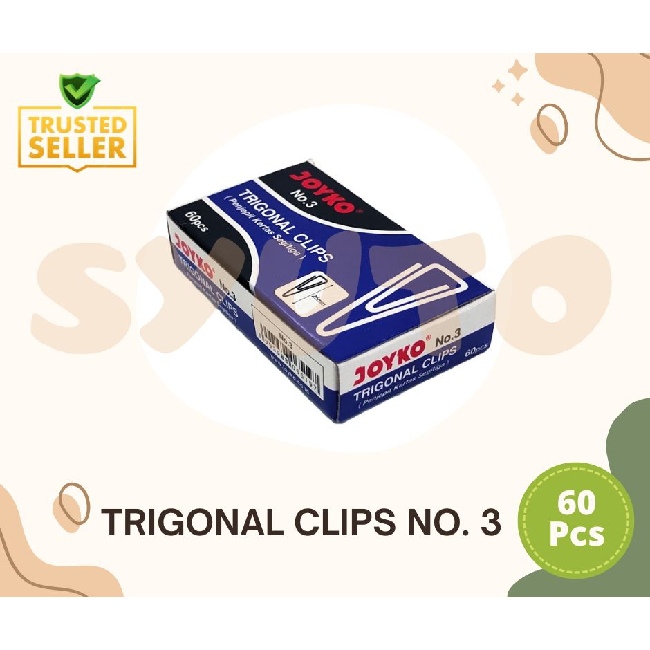 Jual PAPER CLIP / TRIGONAL CLIP / KLIP PENJEPIT KERTAS JOYKO NO. 3 (1 ...