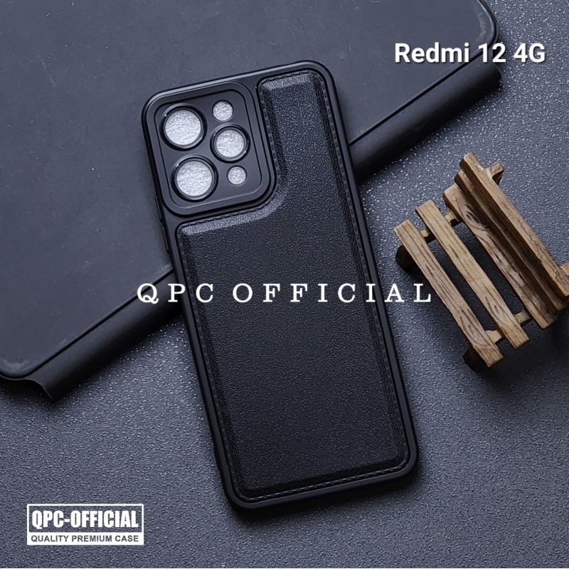 Jual Redmi 12 Case Leather Pro Kamera Black Redmi 12 4G | Shopee Indonesia