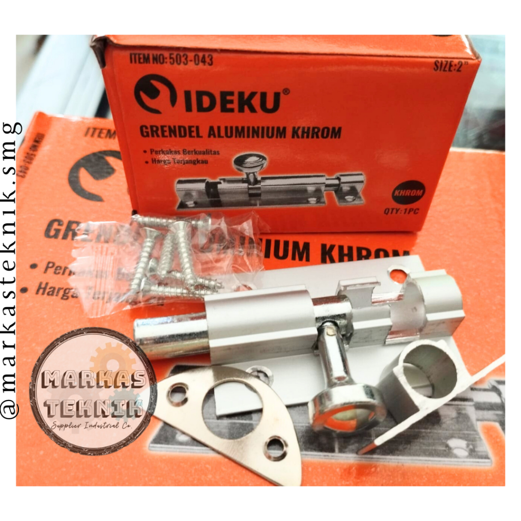 Jual IDEKU Grendel Alumunium Khrom 2" / Grendel Pintu Jendela 2 Inch ...