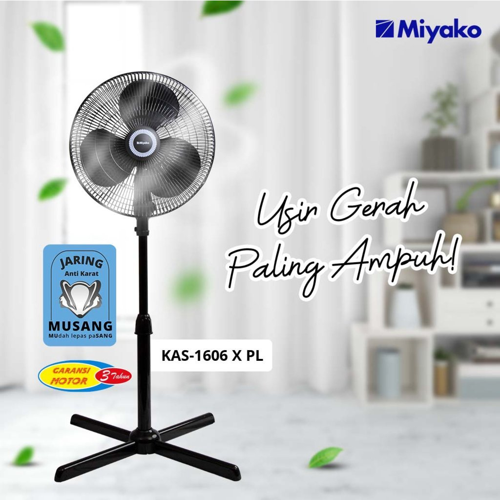 Jual Kipas Angin Berdiri Stand Fan Miyako KAS 1606 X PL GB Ukuran 16 ...