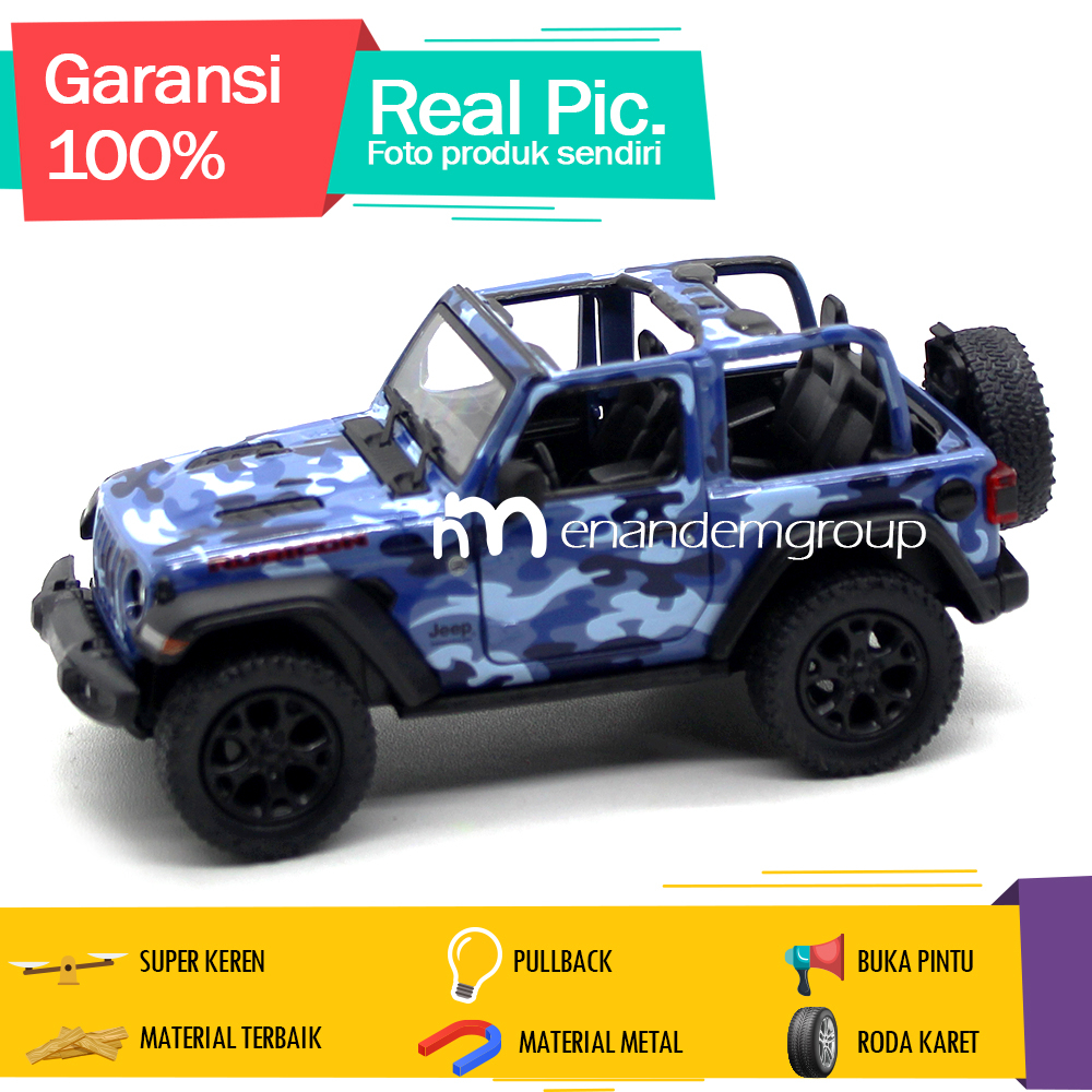 Jual Kinsmart Diecast Miniatur Mainan Mobil Jeep Wrangler Rubicon Camo ...